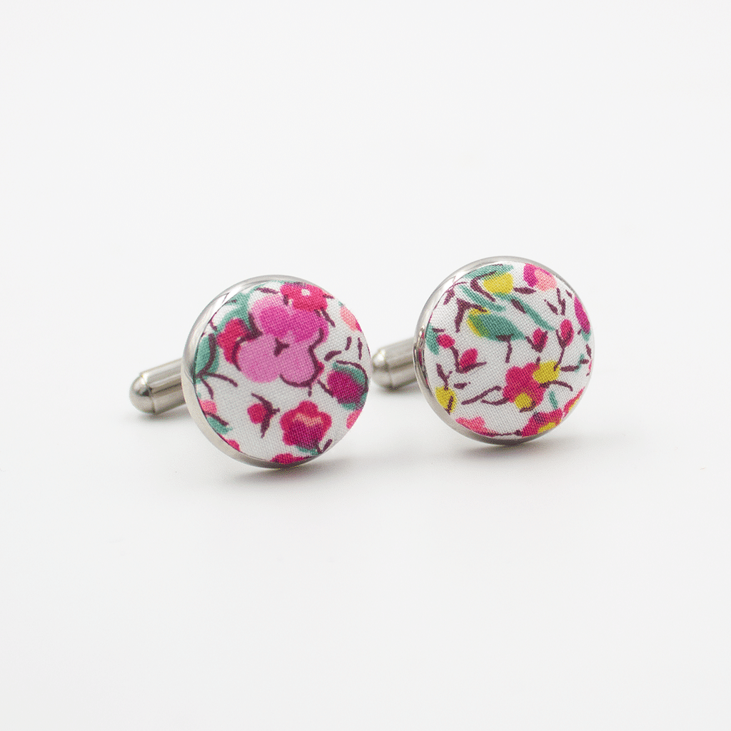 Boutons de manchette Liberty Emma and Georgina hibiscus - Gentille Alouette